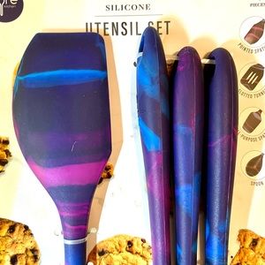 core | Kitchen | Set Of 4 Tie Dye Silicone Kitchen Utensils Purple Pink ...